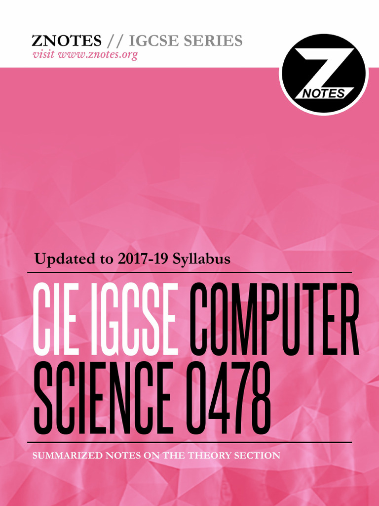 Cie Igcse Computer Science 0478 Znotes | PDF