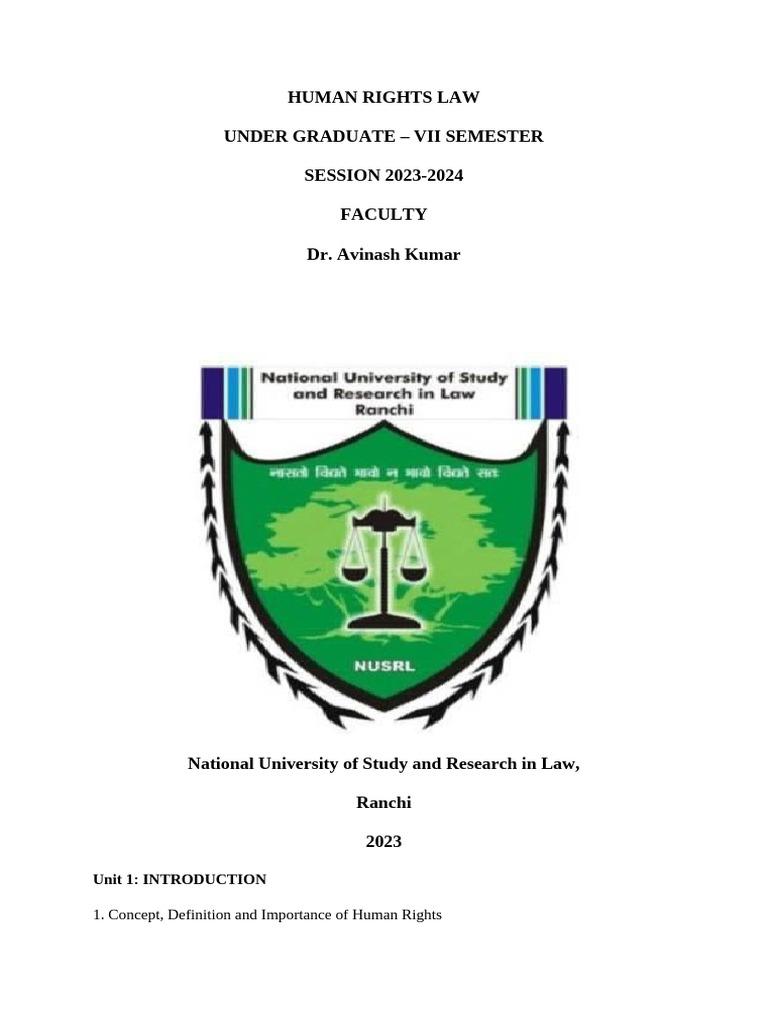 HR Law Course Outline -2023-24 | PDF