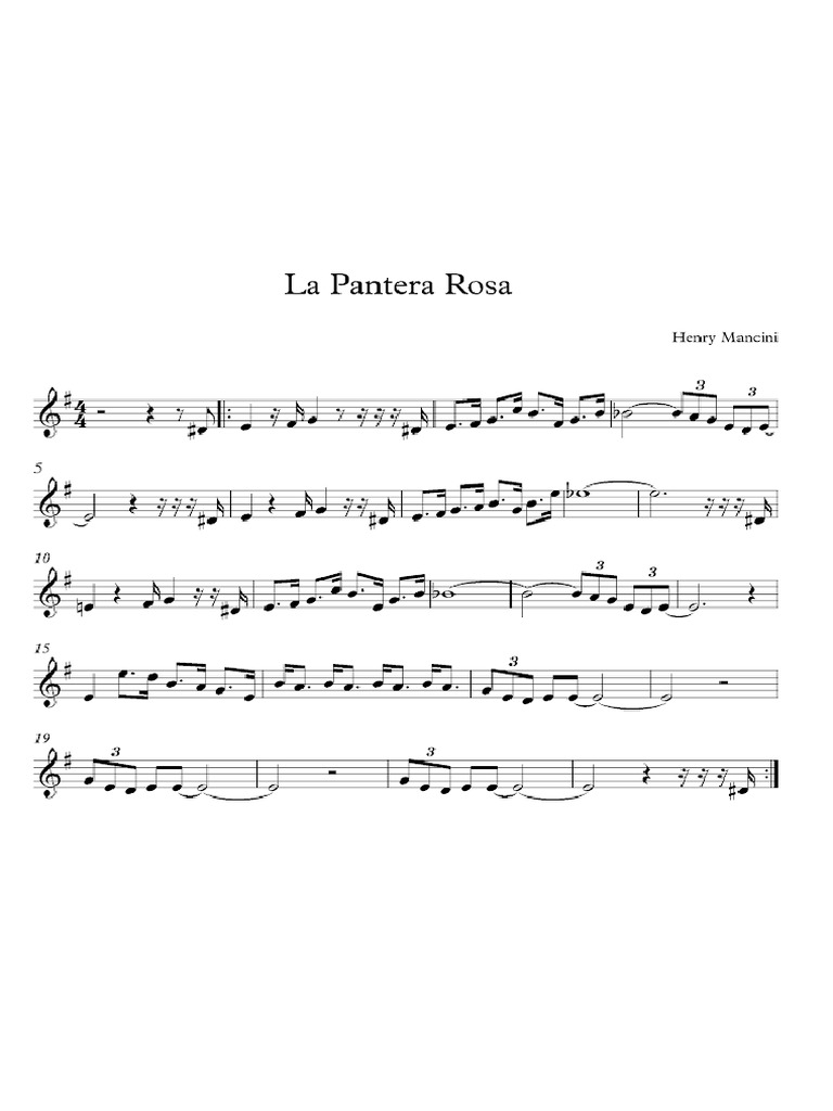 Pantera Cor de Rosa - Piano Fácil | PDF