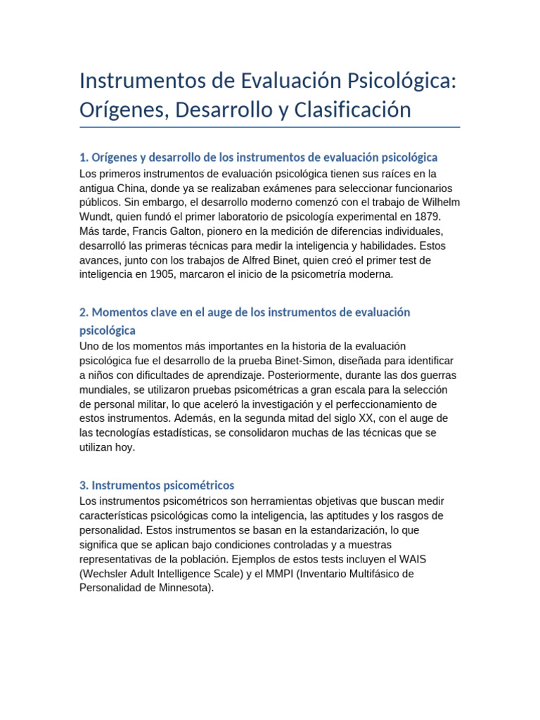 Instrumentos de Evaluacion Psicologica Completo | PDF | Inteligencia ...