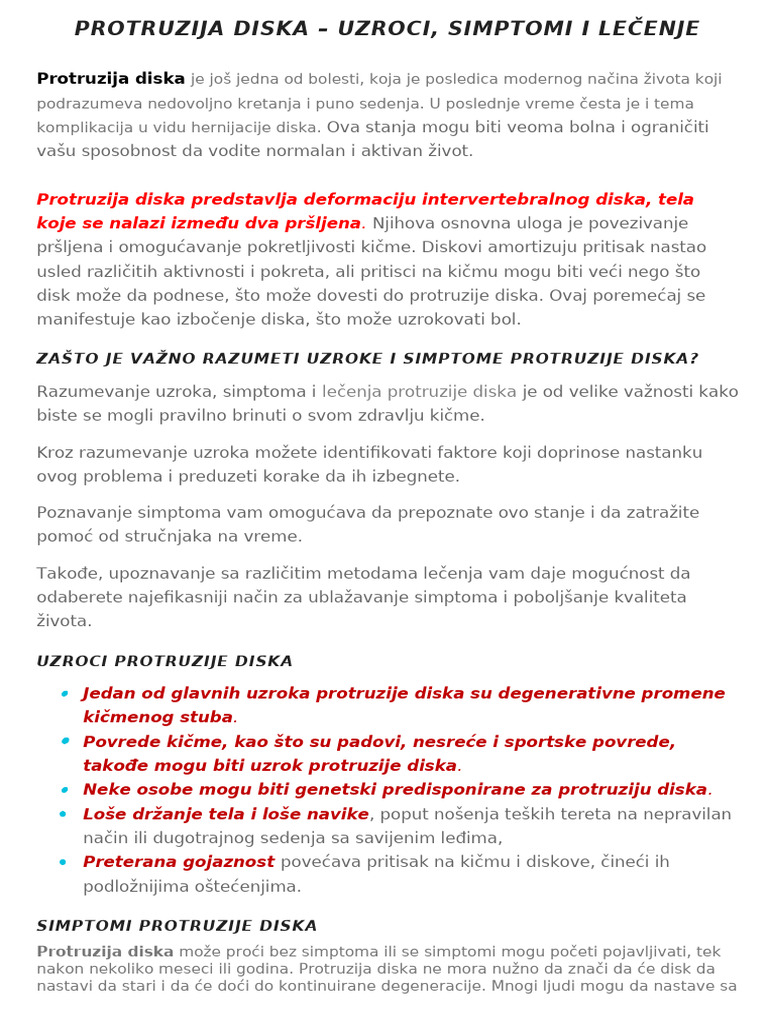 Protruzija Diska | PDF