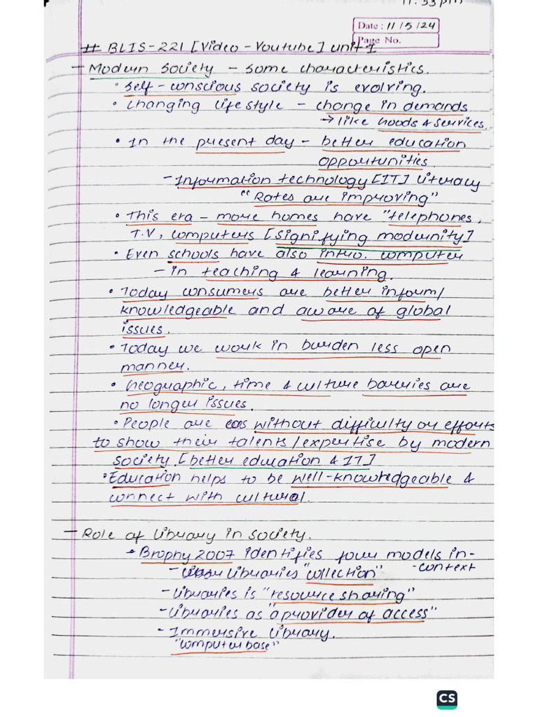 BLIS 221 Concise Notes | PDF
