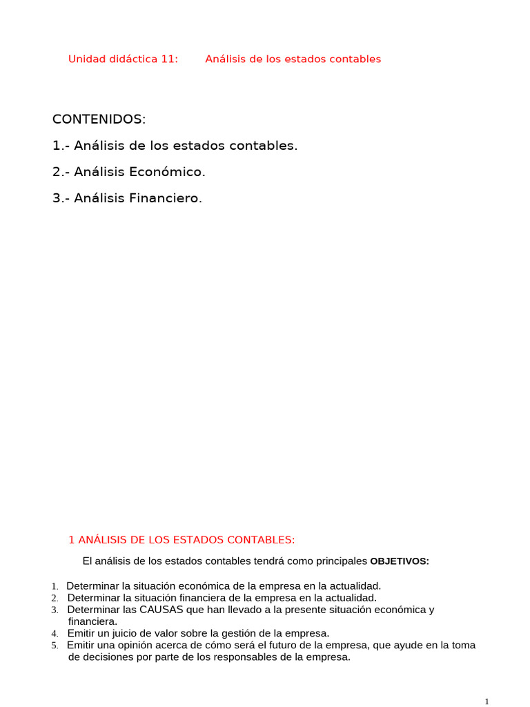 El Anaì Lisis de Los Estados Contables | PDF