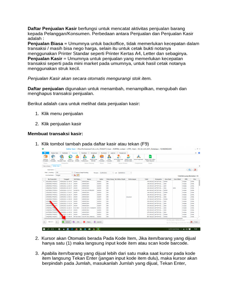 IPOS Penjualan Kasir | PDF | Pengelolaan Keuangan & Uang