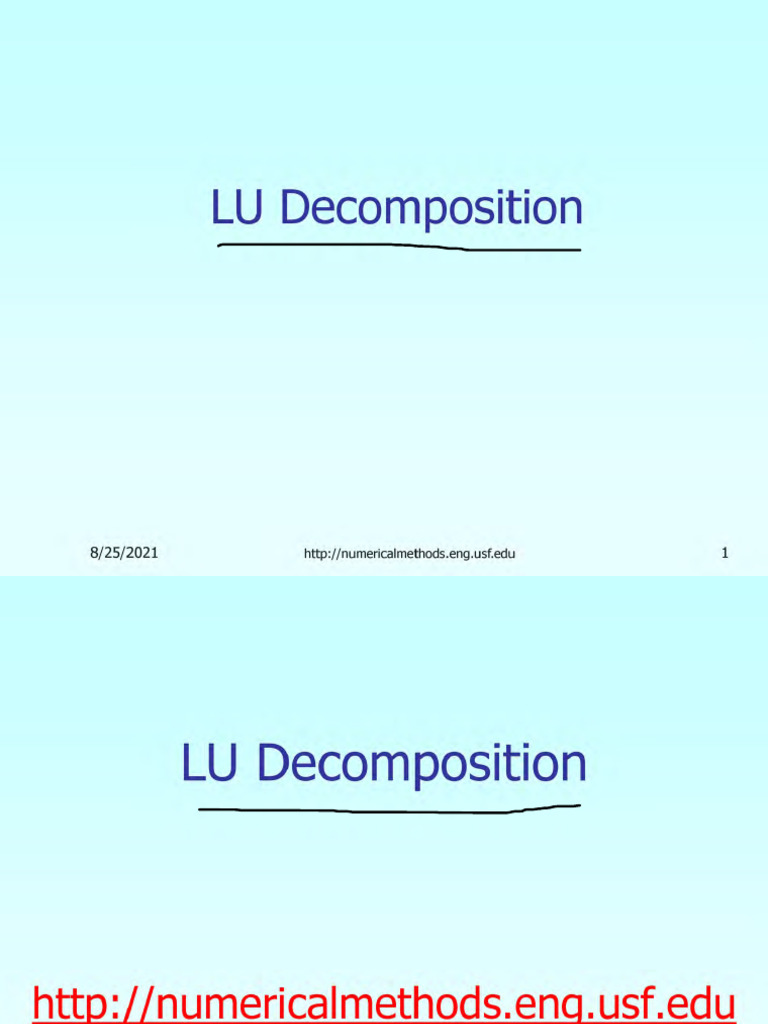 LU Decomposition | PDF