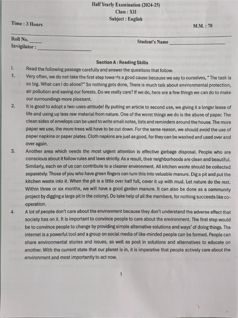 class 12 English | PDF