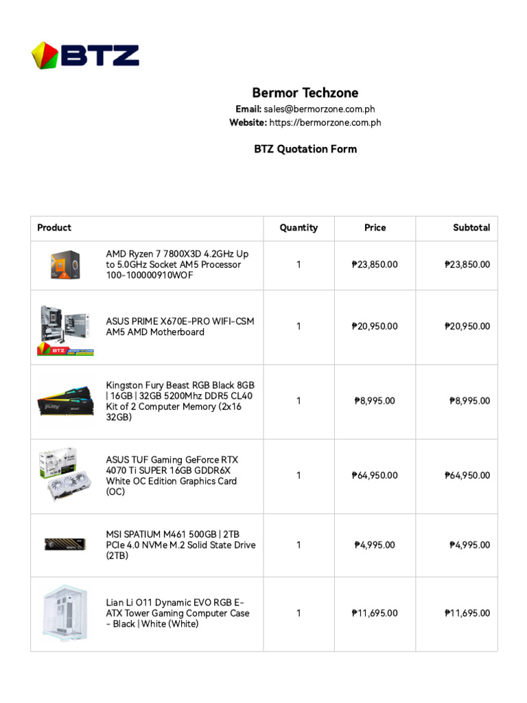 Amd System Unit PC Builder - Bermor Techzone | PDF