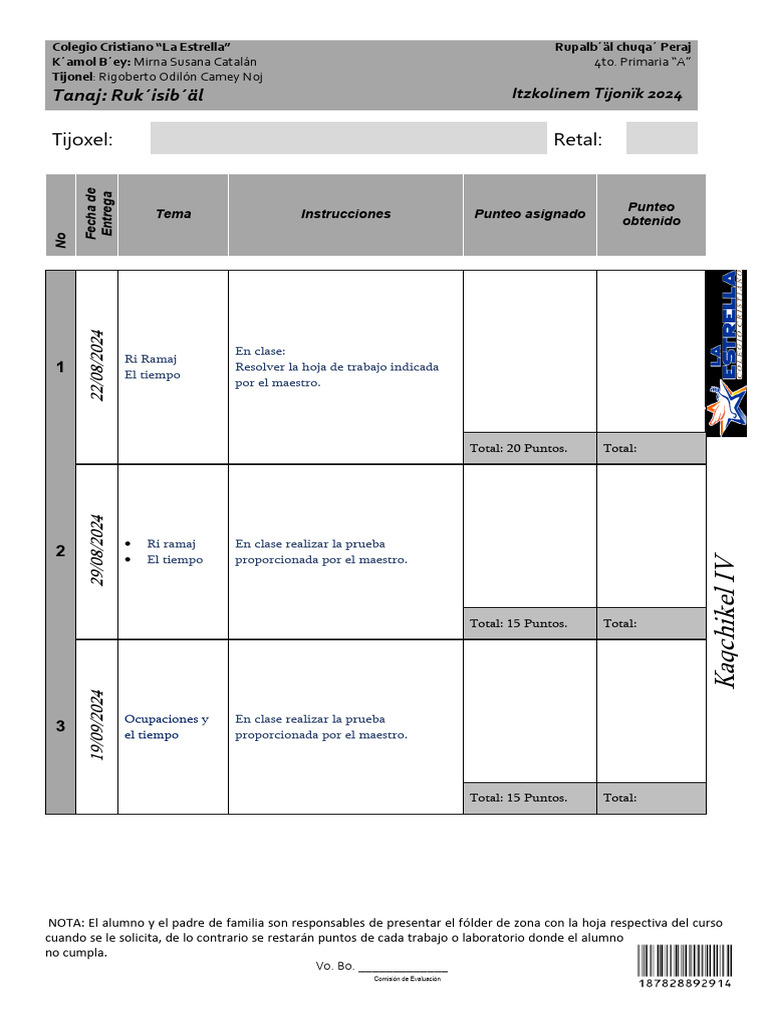 HOJA_DE_PROGRAMACIÓN_4TO._A_PRIMARIA_ | PDF