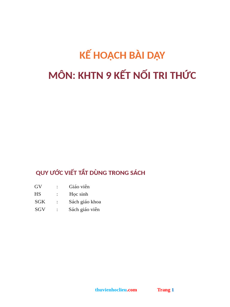 KHBD KHTN 9 KNTT | PDF