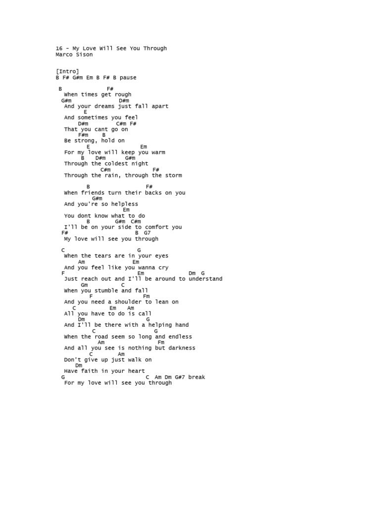 16 My Love Will See You Through | PDF