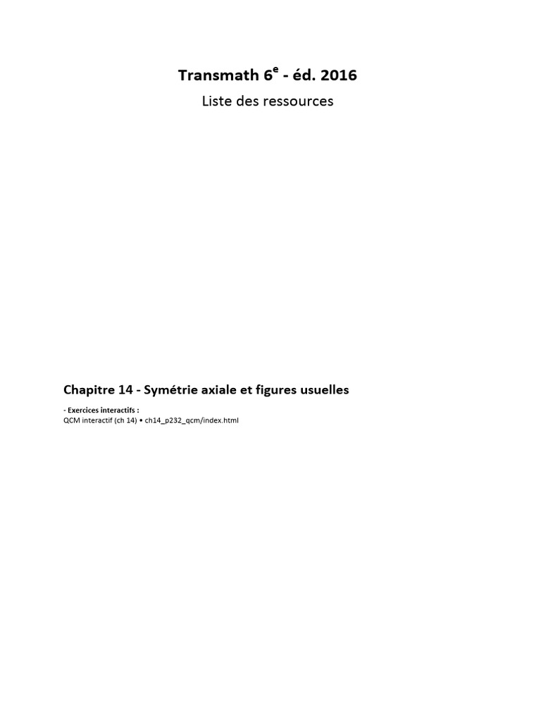 Liste Des Ressources | PDF
