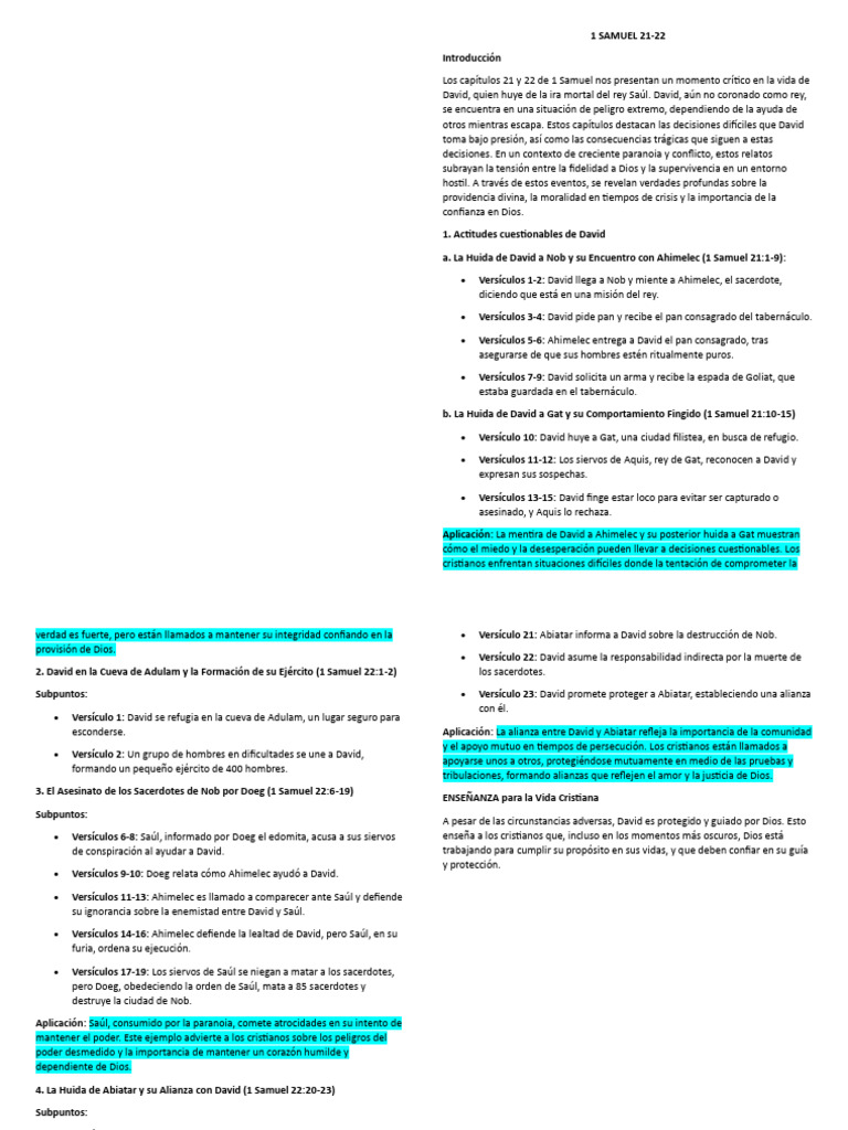 David en la Cueva de Adulam: Fe y Decisiones | PDF | Books Of Samuel