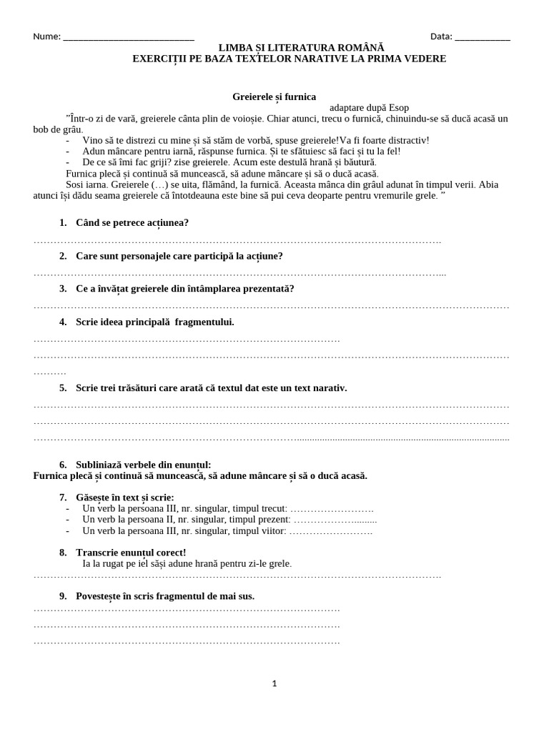 LLR Exercitii Pe Text | PDF