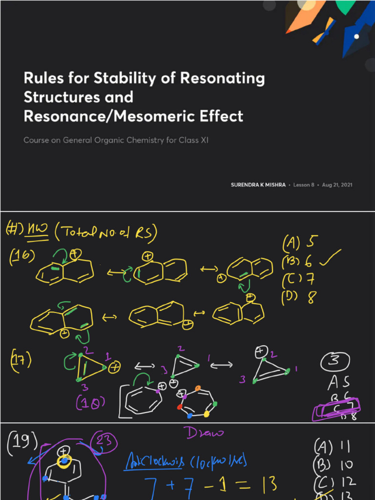 Rules For Stability of Resonating Structures and ResonanceMesomeric ...