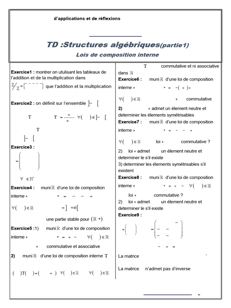 2sm Structures Exe Parti1 | PDF | Mathematics | Algebra