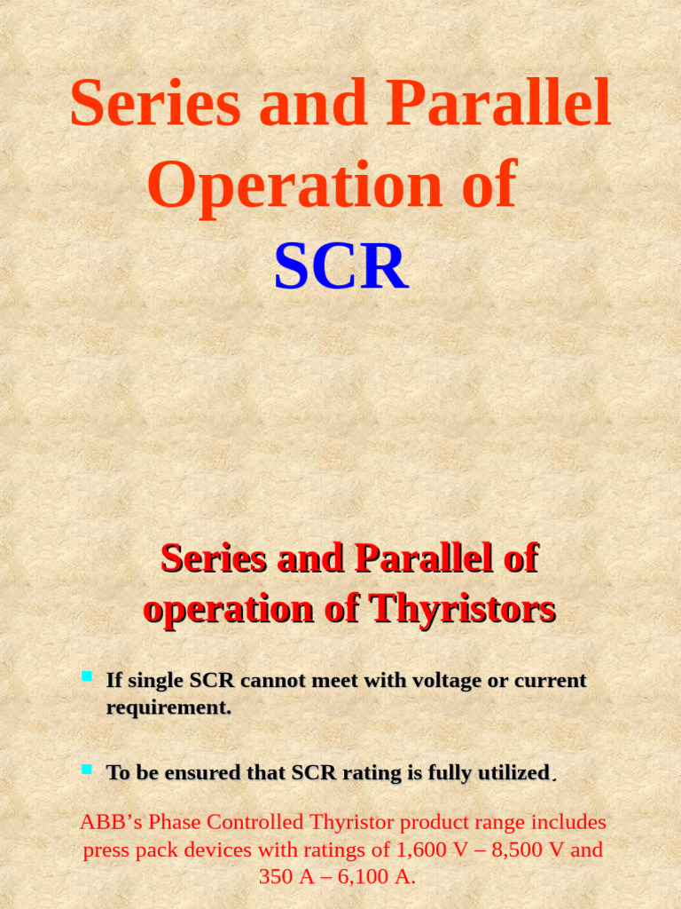 Lecture 10 - Series & Parallel Combination of SCR | PDF
