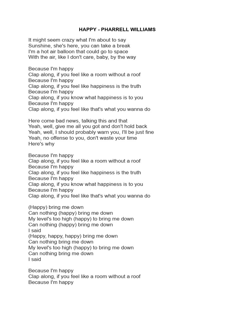 Happy - Pharrell Williams | PDF