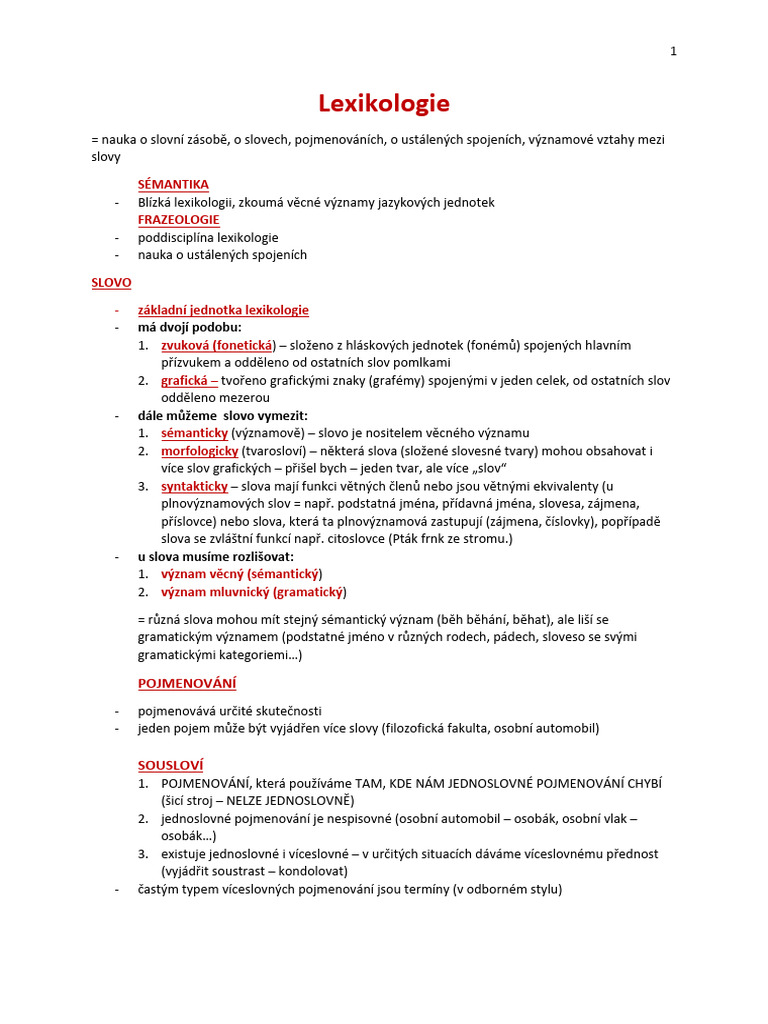 Lexikologie | PDF