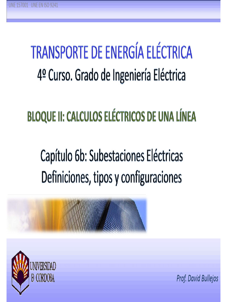 Capitulo 6b Subestaciones | PDF | Ingenieria Eléctrica | Ciencia y ...