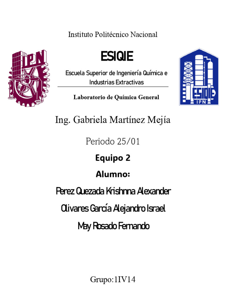Portada Formal Del IPN y ESIQIE Lab | PDF