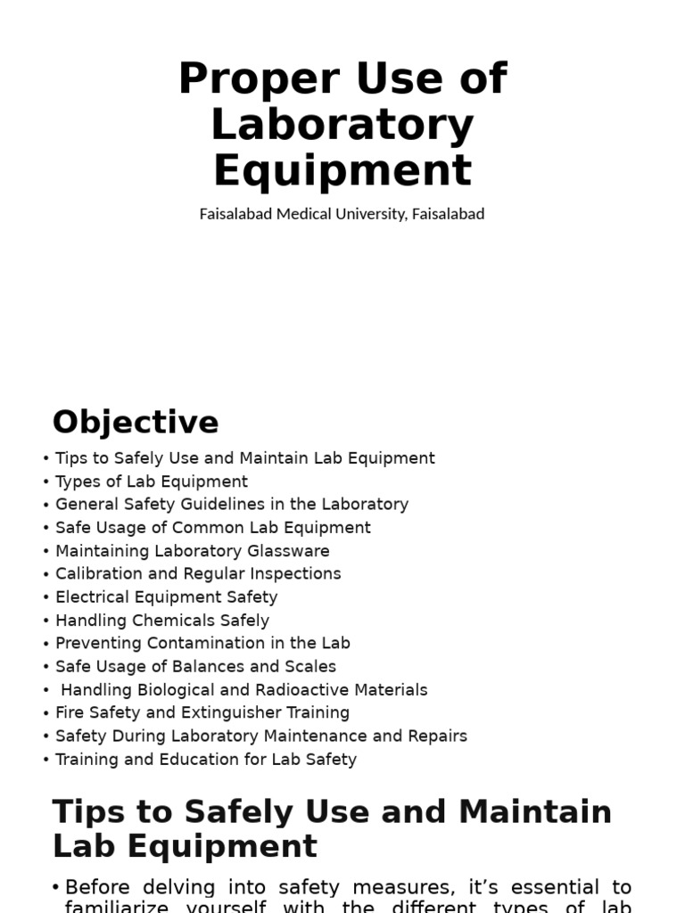 Use of Laboratory Equipment | PDF | Laboratories | Calibration