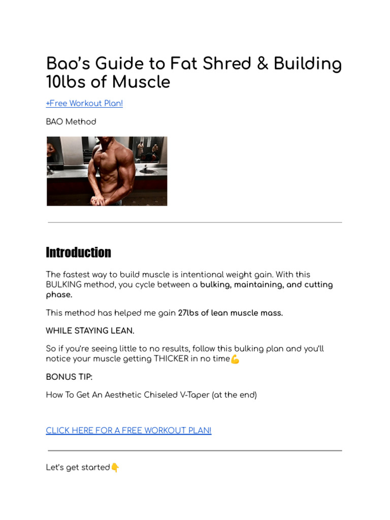 How To Shred Fat Build 10 Lbs of Muscle | PDF | Fat | Wellness