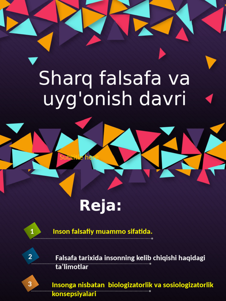 Sharq Va G'arb Falsafasida Inson Antropologiyasi V | PDF