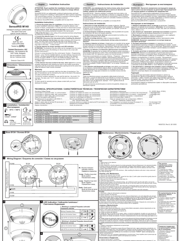 Manual de Instalare Detector de Fum Si Temperatura Adresabil Teletek ...