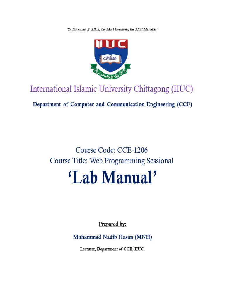 Web Programming Lab Manual by Nadib Hossain | PDF