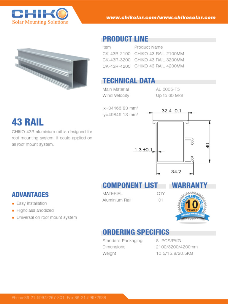 复件 DATA SHEET-#43 Rail system-1 | PDF