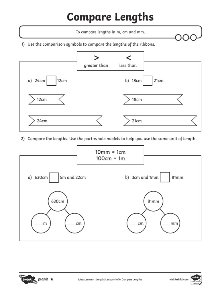 Comparing Length Worksheet | PDF