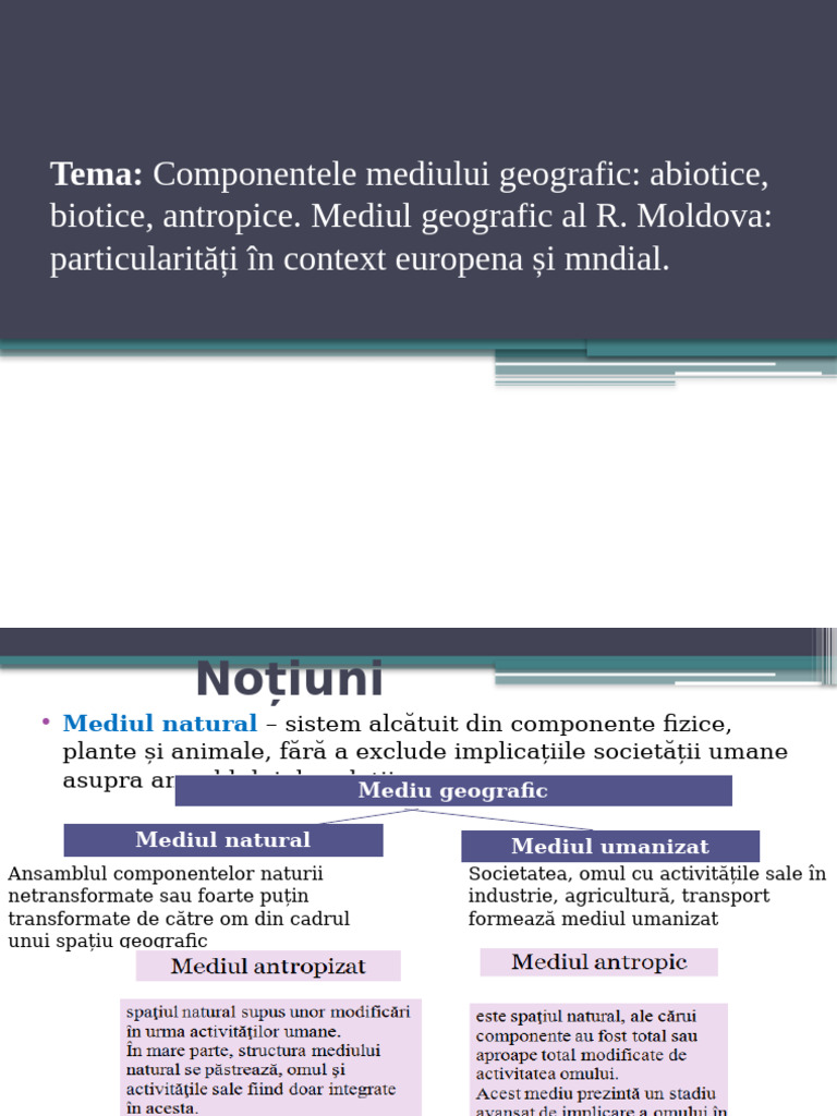 Componentele Mediului Geografic | PDF