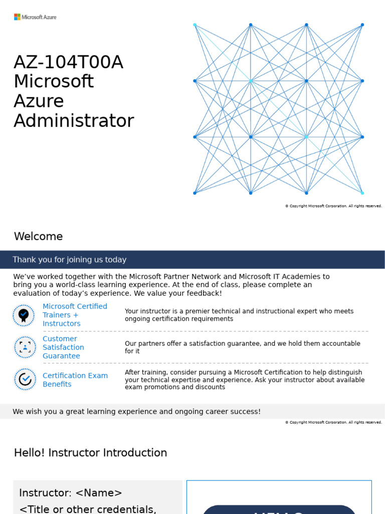 AZ 104T00A ENU PowerPoint - 00 | PDF