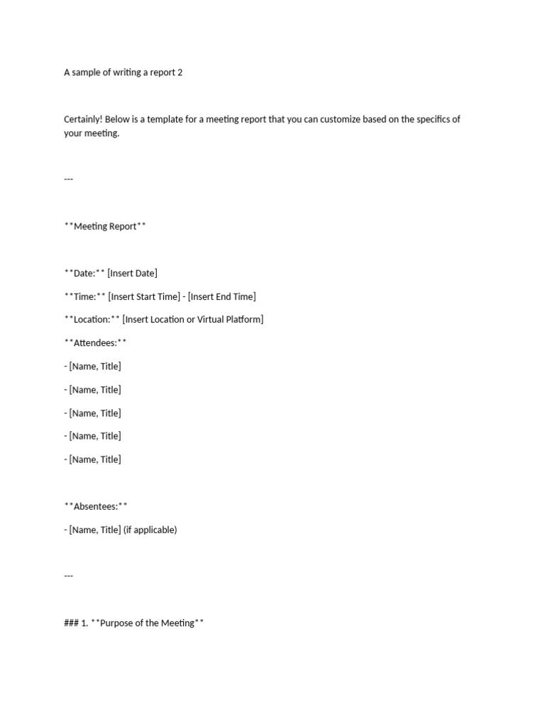 A Sample of Writing Report-WPS Office | PDF