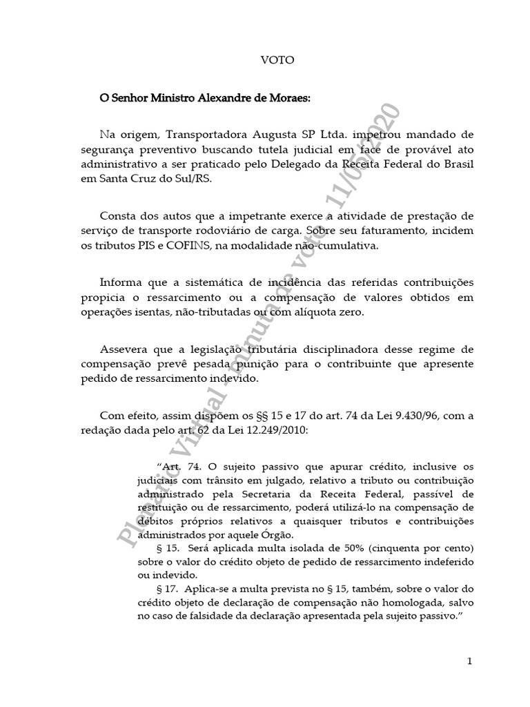 Voto Alexandre de Morais - Acompanha o Relator | PDF