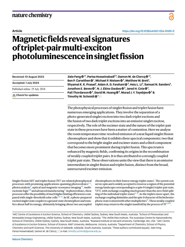Magnetic Fields Reveal Signatures of Triplet-Pair Multi-Exciton ...