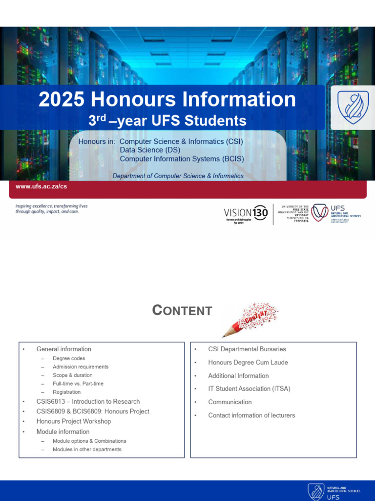 CSIS - BCIS HonoursOverview2025 - (For 2024 3rd Years) - Final | PDF