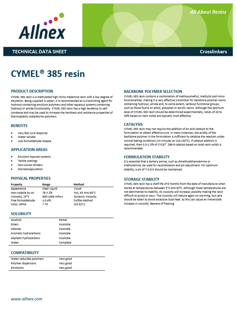CYMEL-385 Tds | PDF