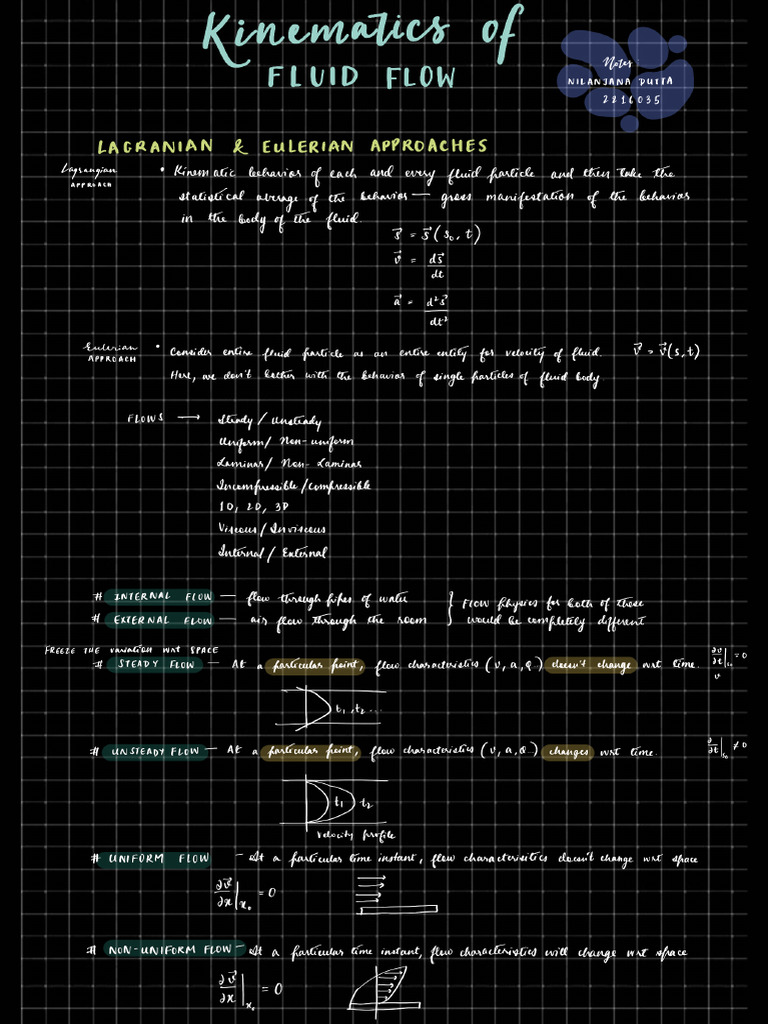 Kinematics of Fluid Flow - 231017 - 082729 | PDF