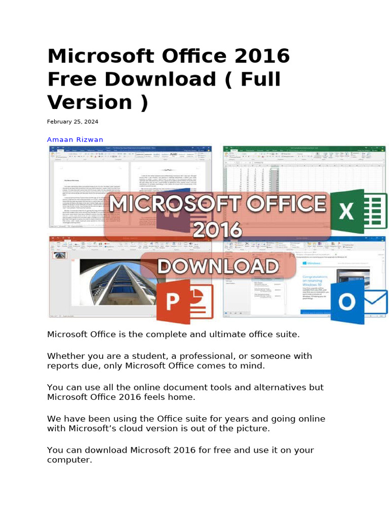 Microsoft Office 2016 | PDF