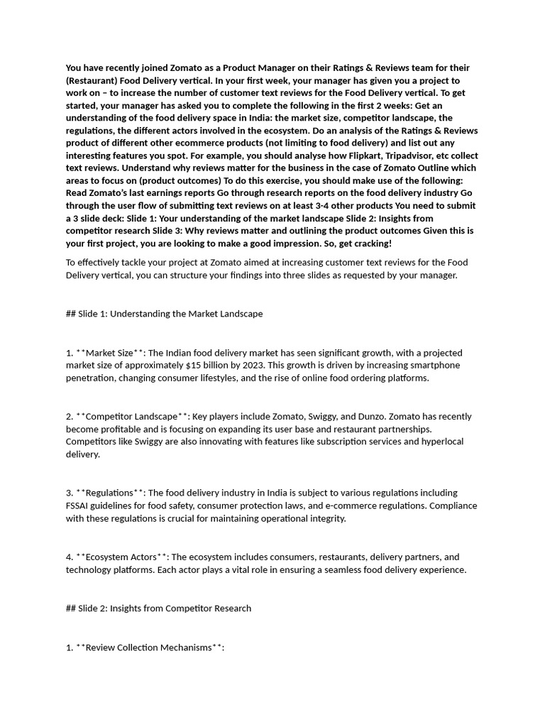 Nextleap Zomato Word | PDF