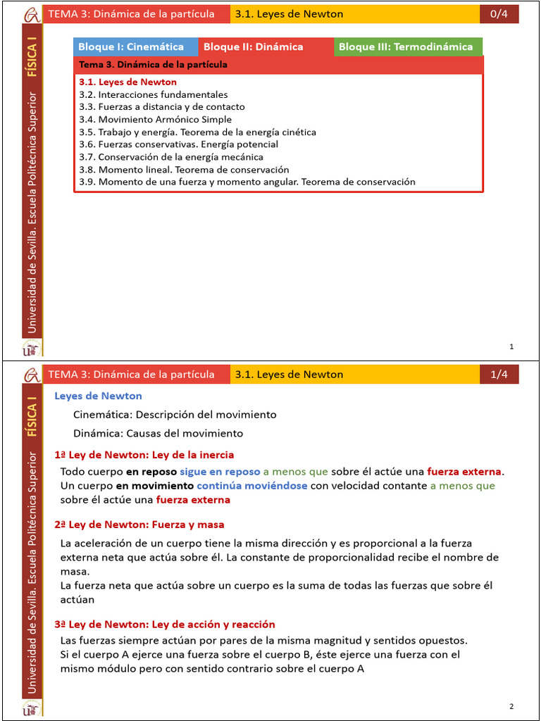 RAlvarez - Transparencias Física I - Tema 3 | PDF | Fuerza | Ciencia y ...