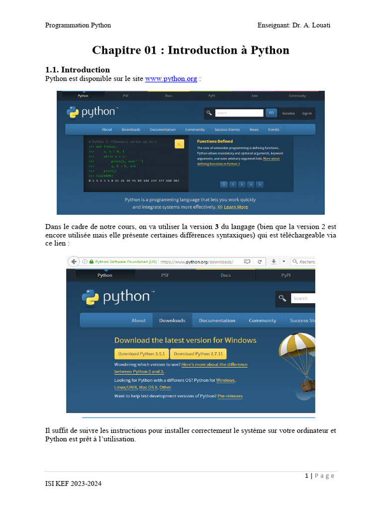 Chapitres 1+2+3 | PDF