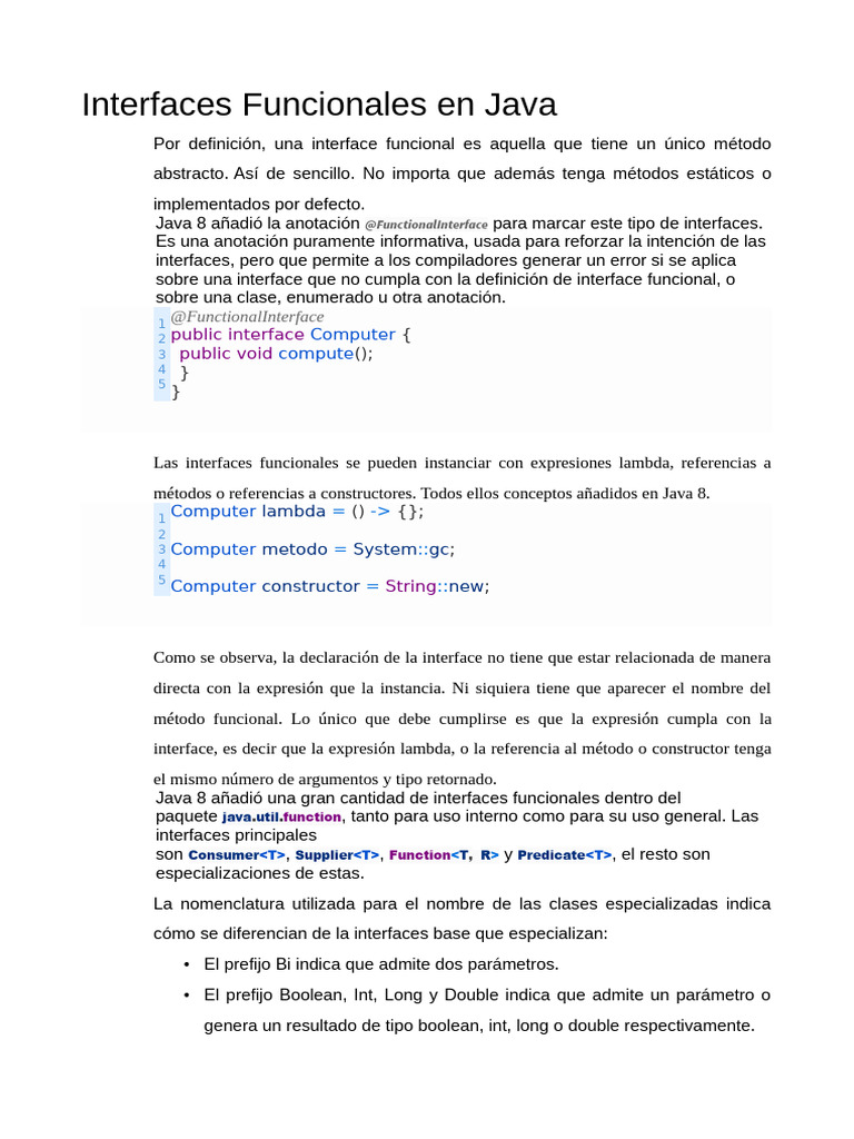 Interfaces Funcionales | PDF