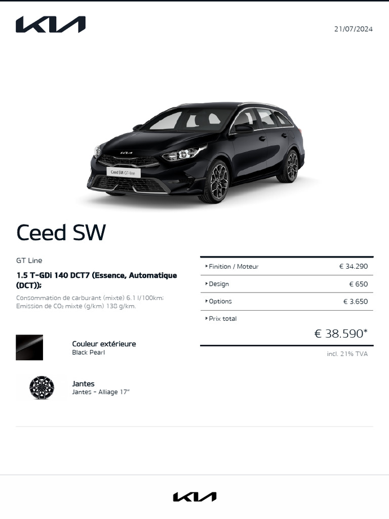 Kia Configurator Ceed - SW GT - Line 20240721 | PDF