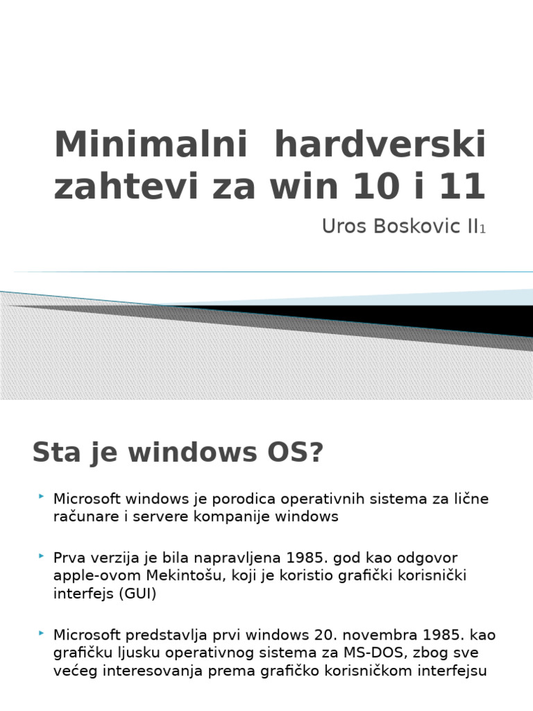 Minimalni Hardverski Zahtevi Za Win 10 I 11 | PDF