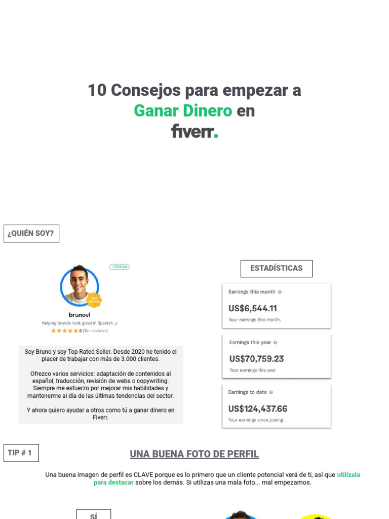 10 Consejos para Empezar A Ganar Dinero en Fiverr | PDF
