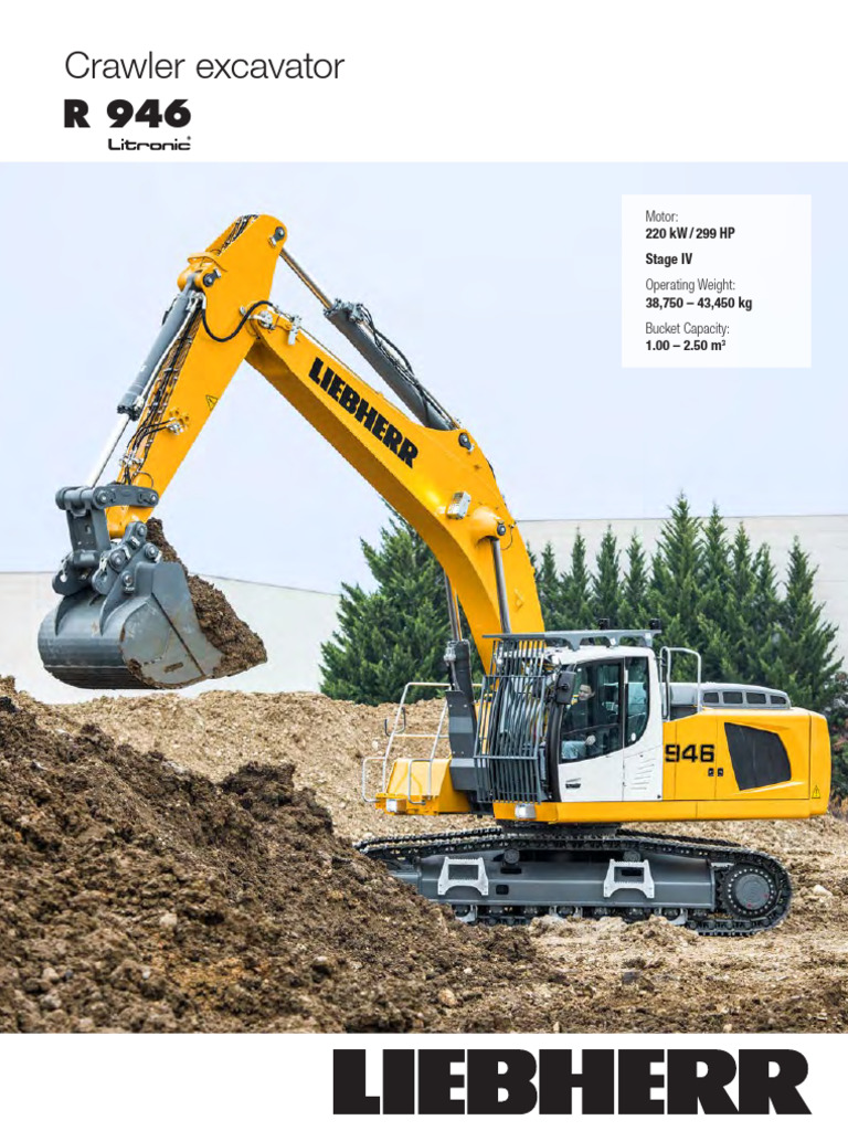 Liebherr R946 Crawler Excavator Brochure | PDF | Engines | Pump