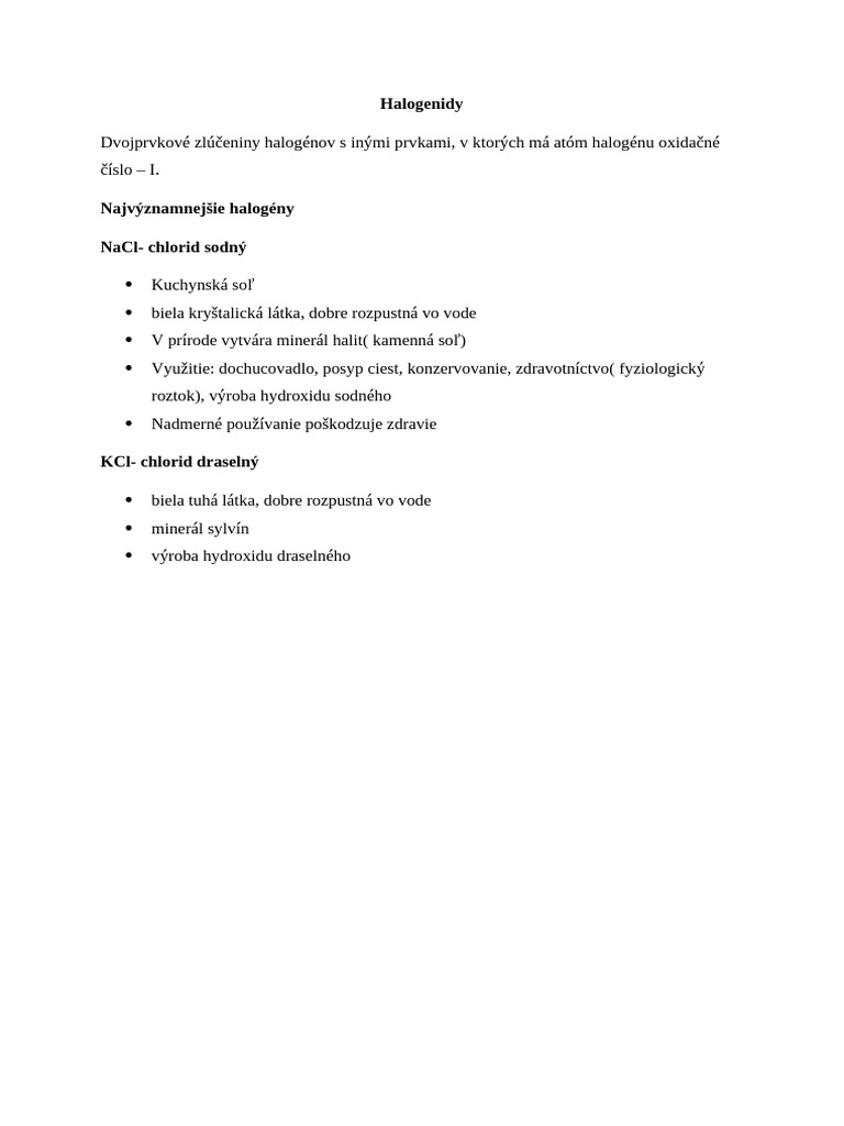 Halogenidy | PDF