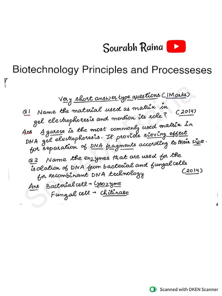 Unit 4 Biology Class 12 Pyqs by Sourabh Raina | PDF